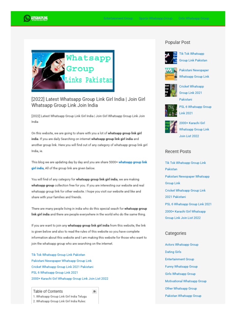 Whatsapp Group Link Girl India | PDF | Pakistan