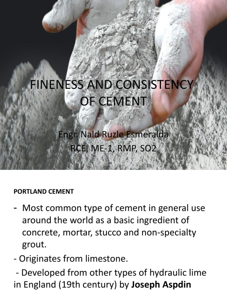 Fineness and Consistency of Cement | PDF | Joining | Concrete