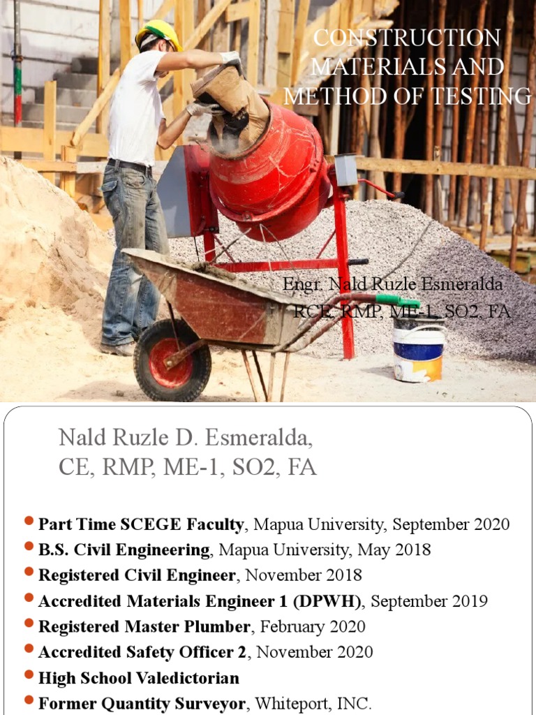 Introduction To Construction Materials and Method of Testing | PDF ...