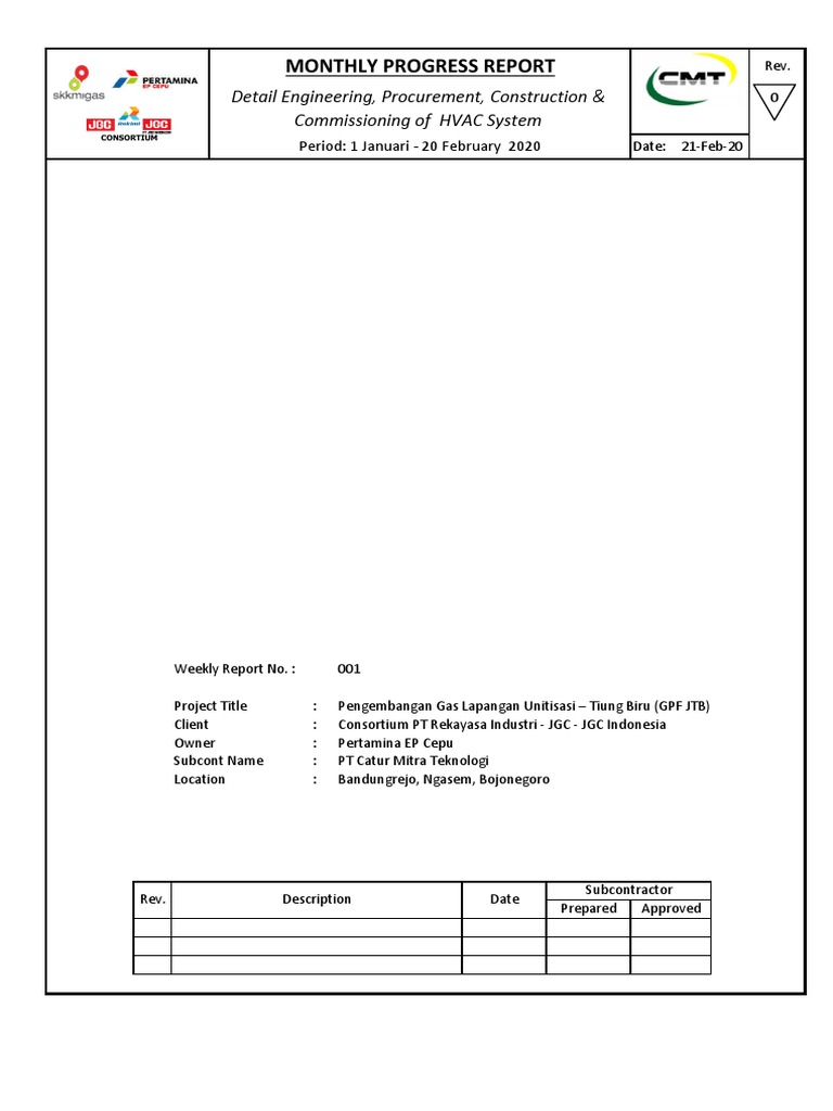 Monthly Progress Report: Detail Engineering, Procurement, Construction ...