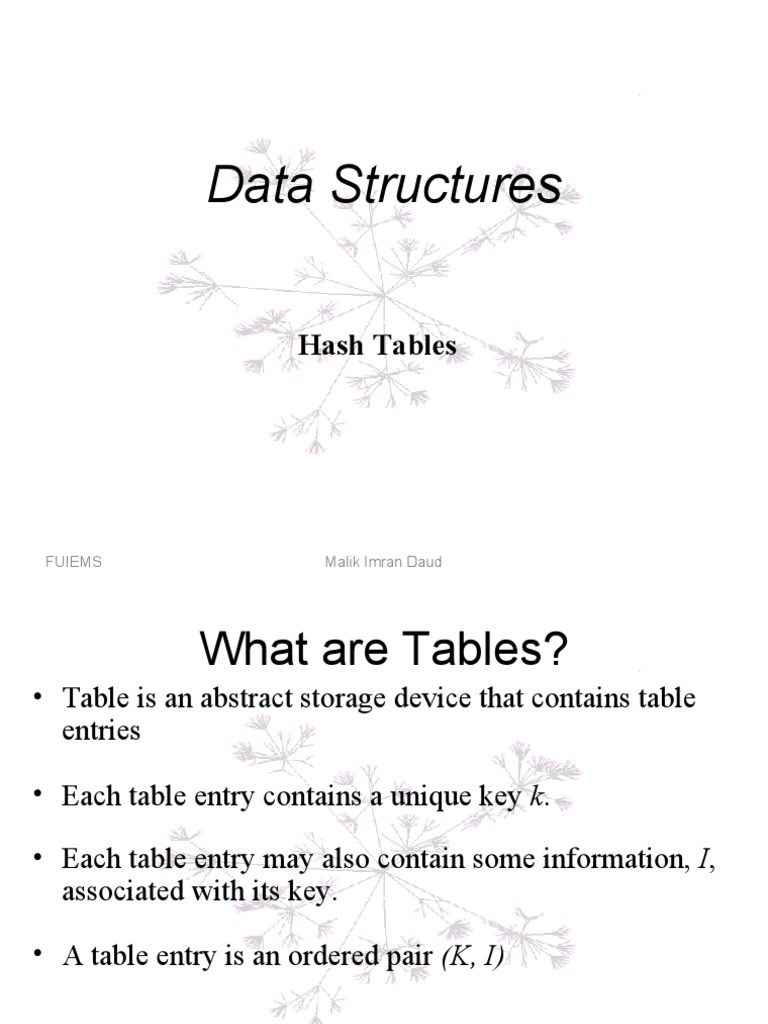Data Structures Hash Tables Pdf Array Data Structure Software Engineering