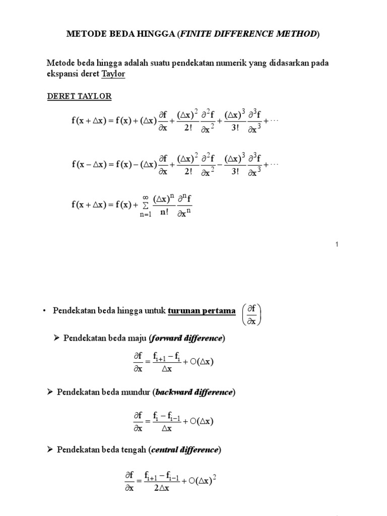 Metode Beda Hingga 1 | PDF