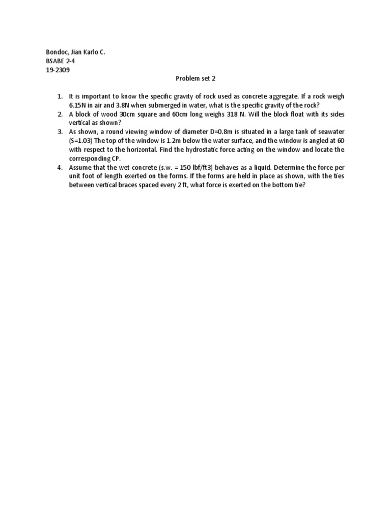 Problem Set2 - Jian Karlo Bondoc | PDF