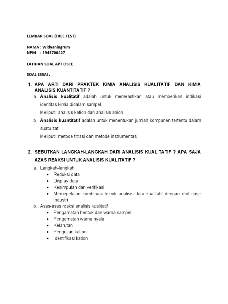 Widyaningrum 1943700427 Pretest | PDF