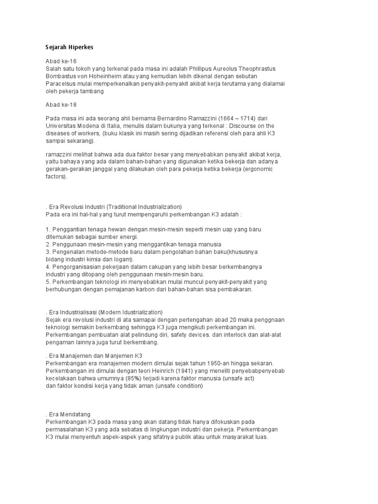 Sejarah Hiperkes | PDF | Pengelolaan Keuangan & Uang