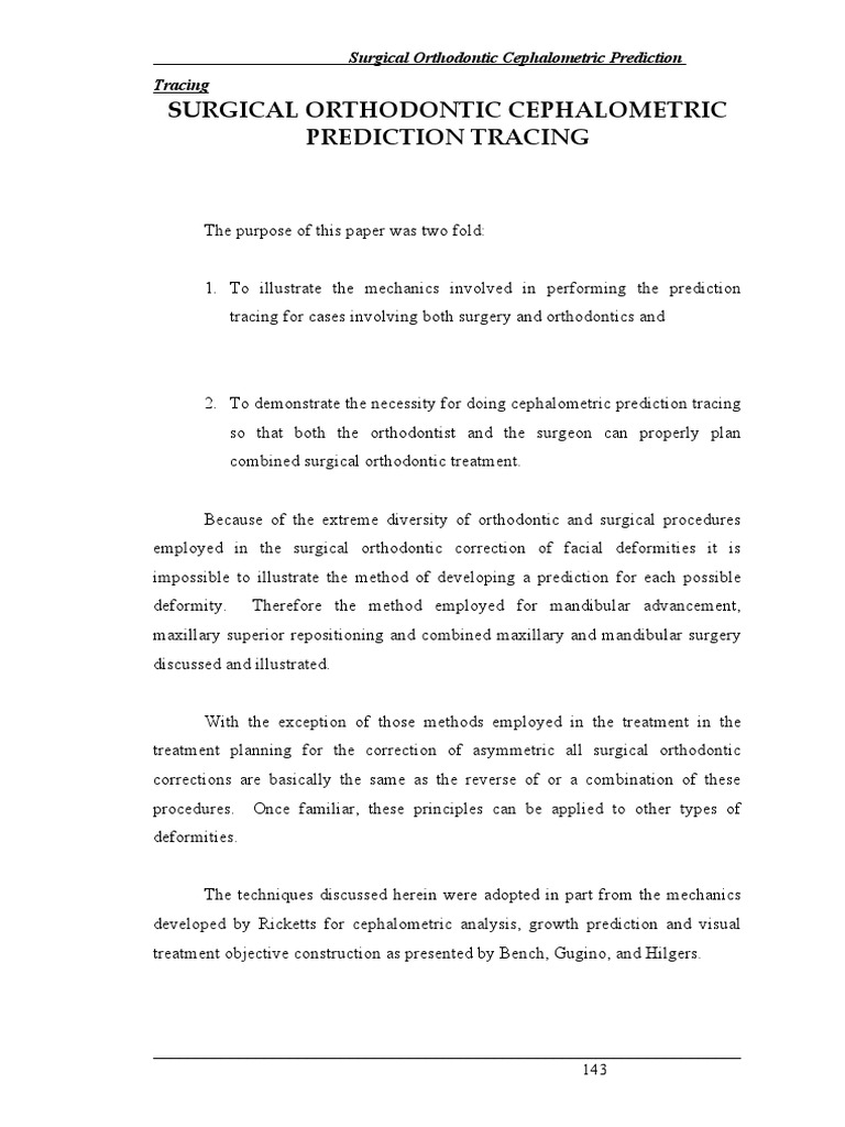 Surgical Orthodontic Cephalometric Prediction Tracing | PDF | Surgery ...