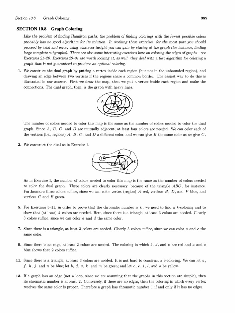 SECTION 10.8 Graph Coloring: Abc, C E | PDF | Vertex (Graph Theory ...