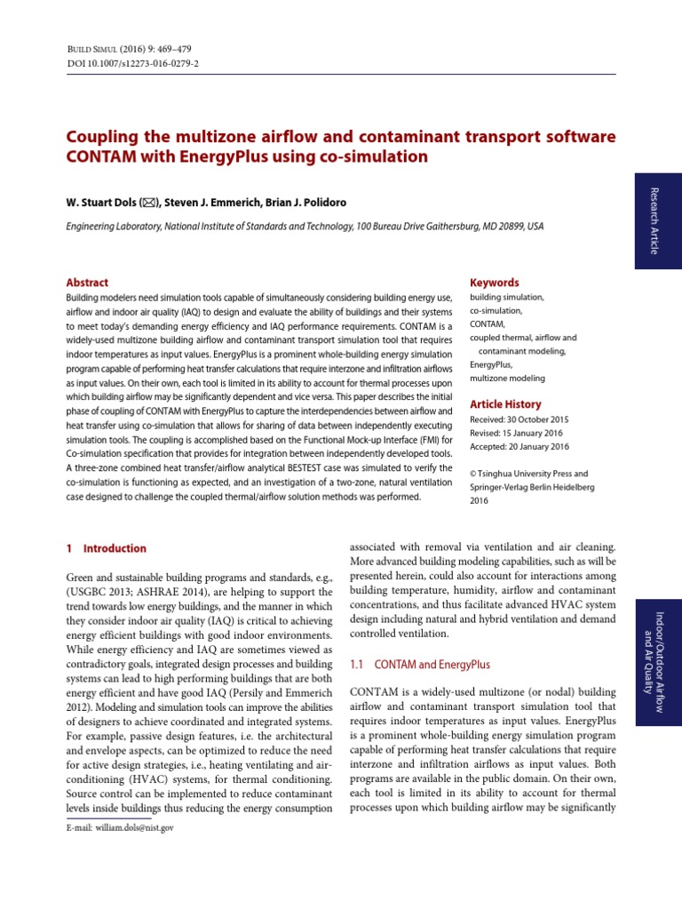 Coupling The Multizone Airflow and Contaminant Transport Software ...