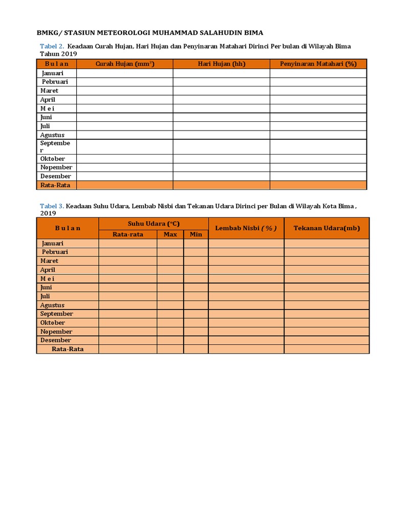 Lampiran Tabel Data Surat Permintaan Data Profil Dan Perencanaan 2019 | PDF