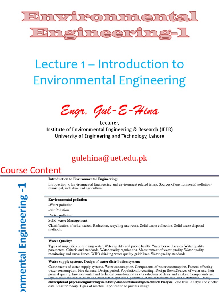 Lec-1-Introduction To Environmental Engg. | PDF | Environmental ...