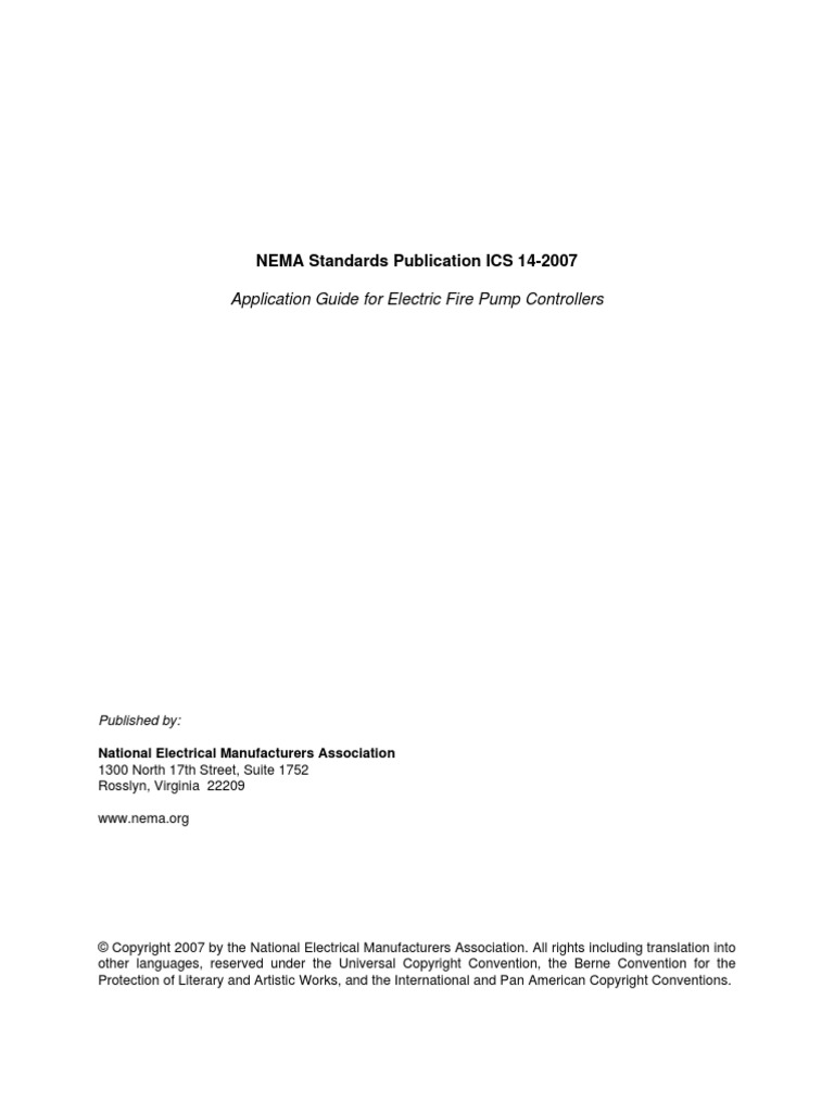 NEMA Standards Publication ICS 14-2007: Application Guide For Electric ...