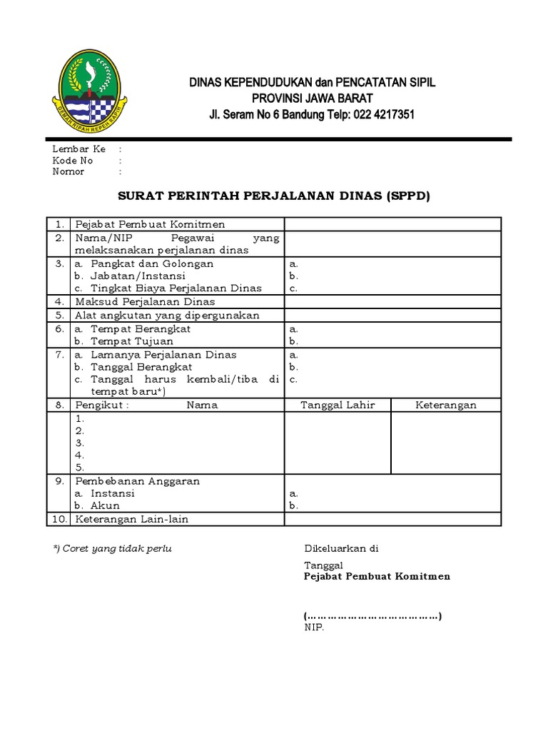 FORMAT SPPD Lembar Ke-2 | PDF