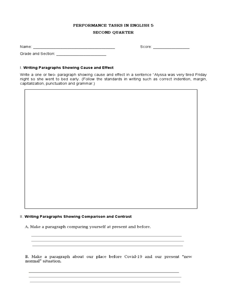 English 5 Performance Tasks | PDF | Career & Growth | Language Arts ...