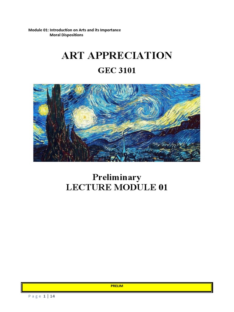 PRELIM Module 1 Art Appreciation | PDF | Paintings | Aesthetics