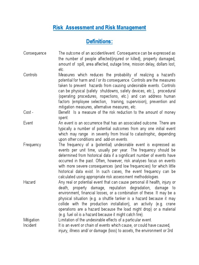 Risk Assessment at Sea Training Course | PDF | Risk Management | Risk ...