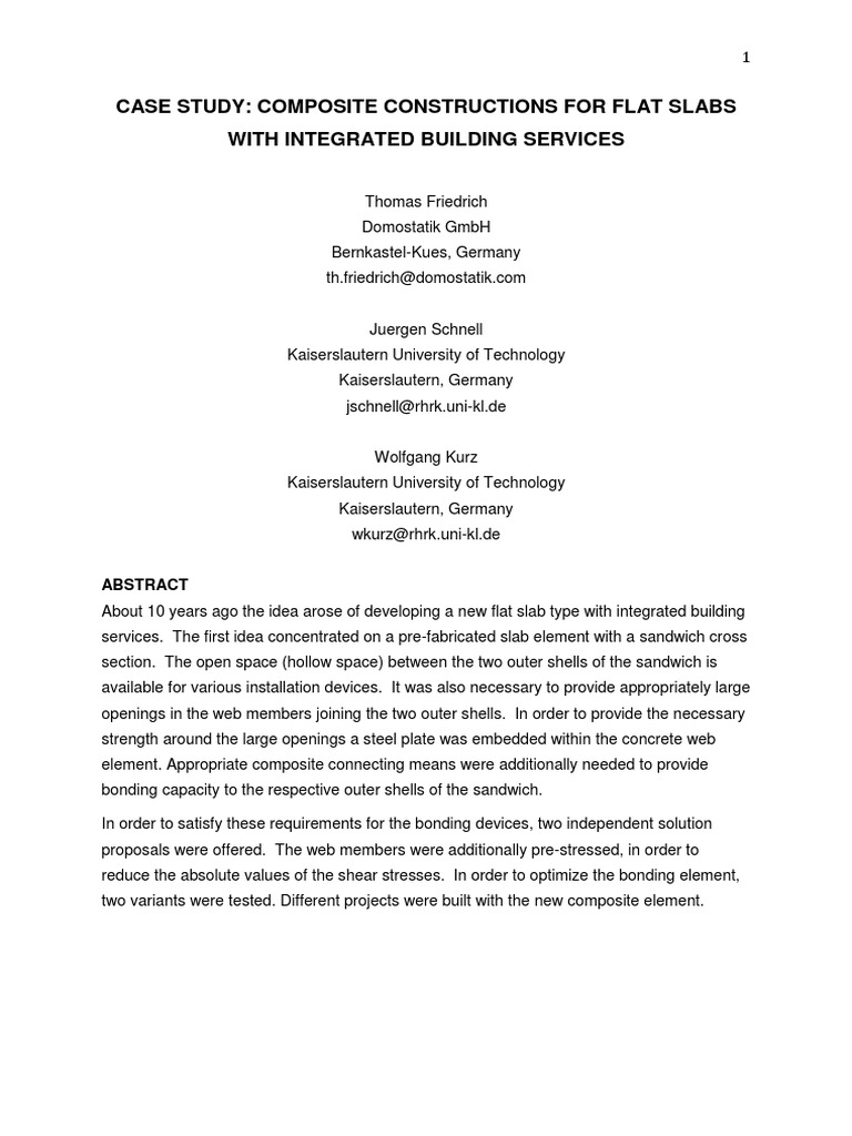 CCVII Casy Study Composite Constructions For Flat Slabs With Integrated ...