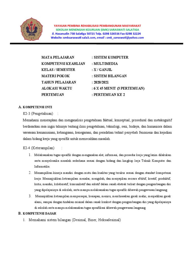 Sistem Bilangan PERTEMUAN KE 2 | PDF