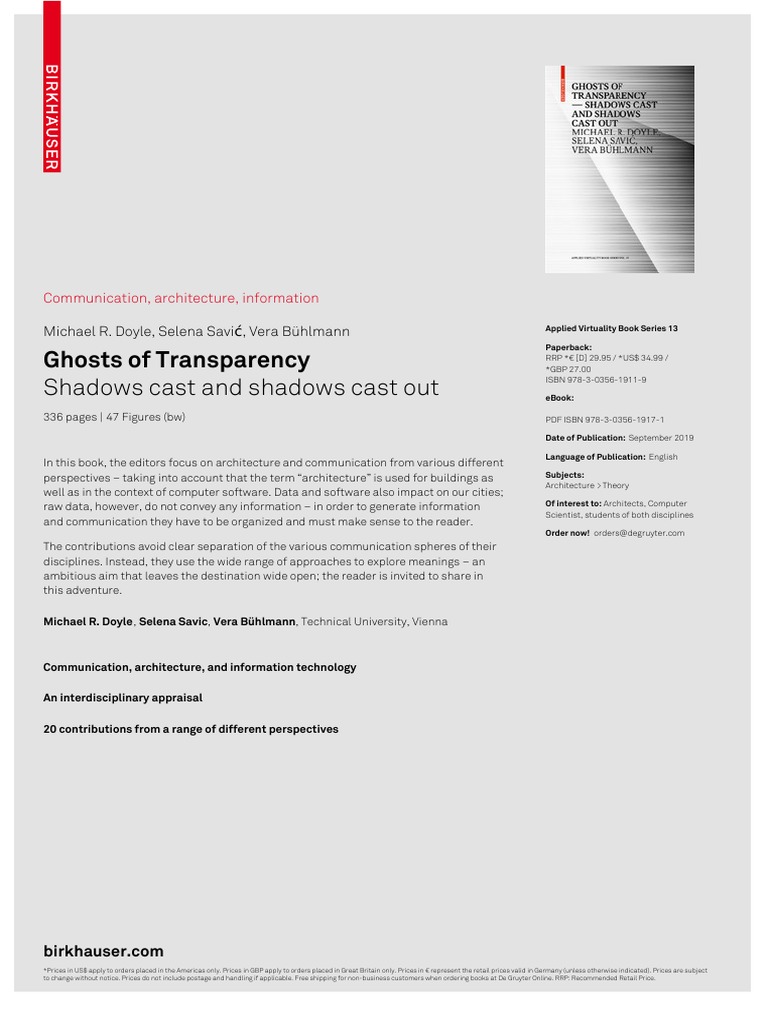 Ghosts of Transparency Shadows Cast and | PDF | Information | Communication