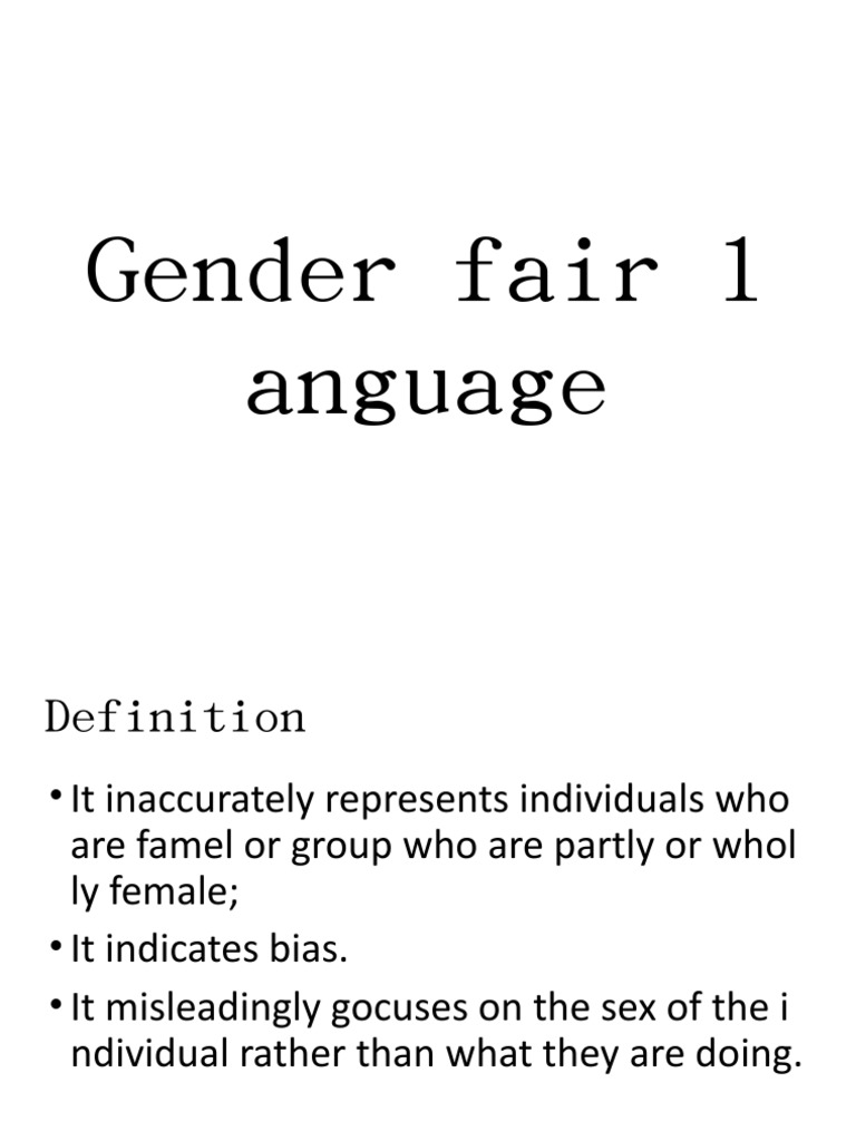 Gender Fair Language | PDF | Social Science | Self-Improvement