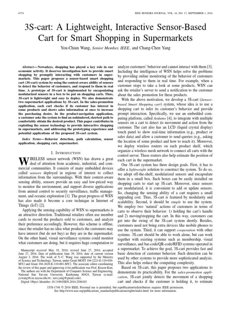 A Lightweight, Interactive Sensor-Based Cart For Smart Shopping in ...