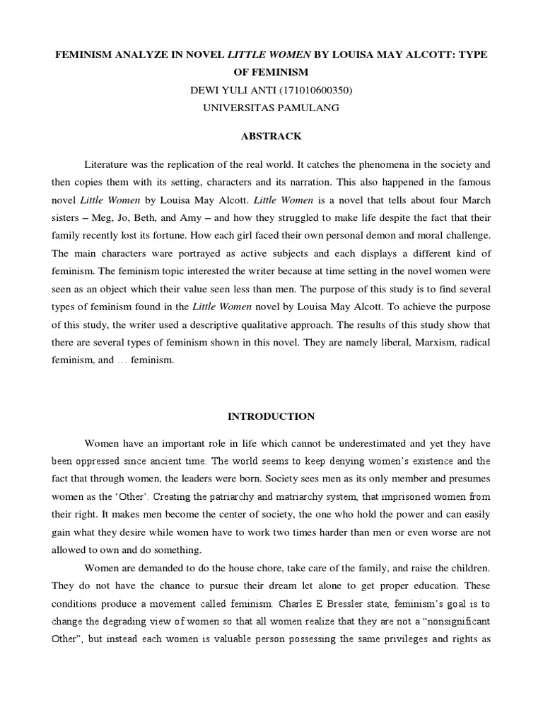 Feminism in Little Women Analysis | PDF | Little Women | Feminism