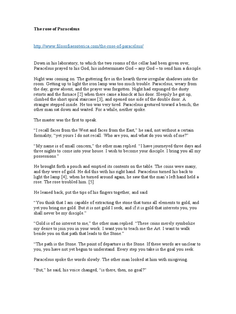 The Rose of Paracelsus | PDF | Theosophy | Mythology