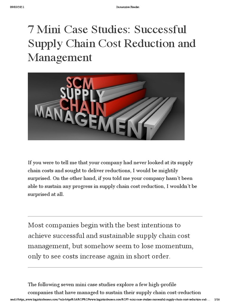 Seven Case Studies on Achieving and Sustaining Successful Supply Chain ...