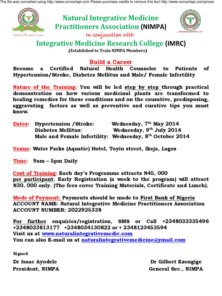 Nimpa Advert Poster | PDF | Self-Improvement | Science & Mathematics