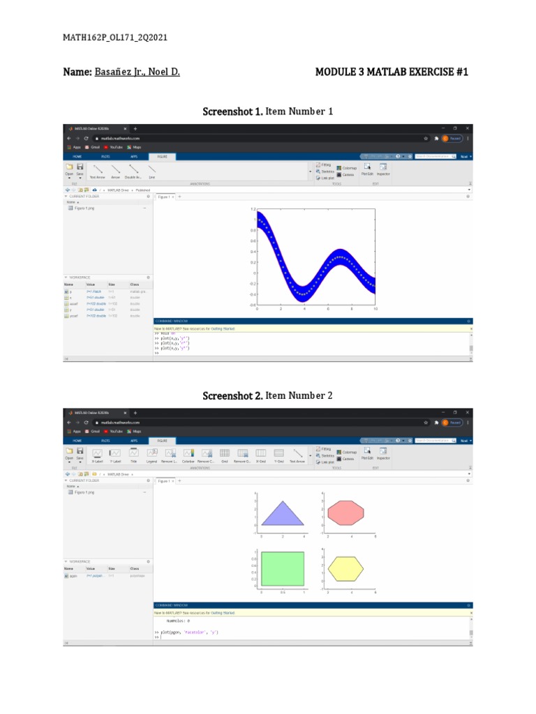 Basañez - Module 3 Matlab Exercise # 1 Folder | PDF