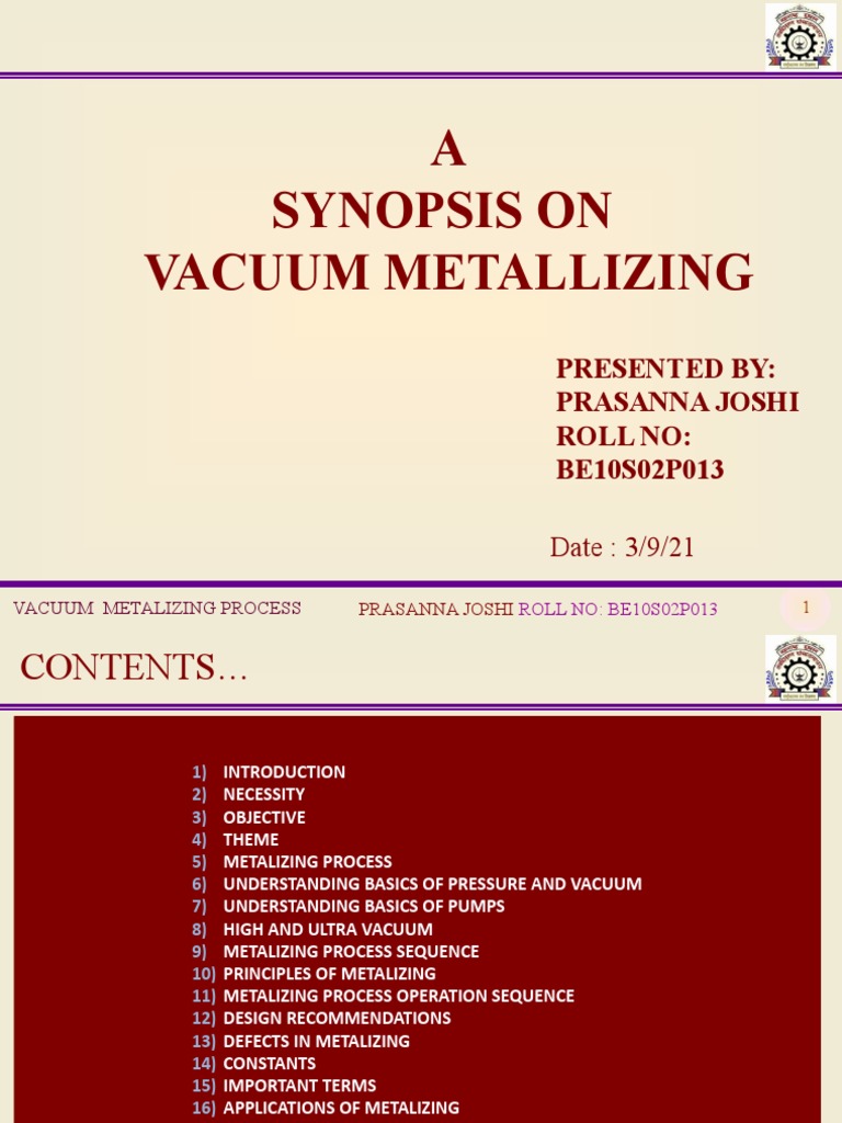 Metalizing Process | PDF | Sputtering | Electron
