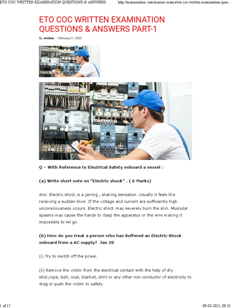 Eto Coc Written Examination Questions & Answers Part-1: by Minbox - February 11, 2020 | PDF ...