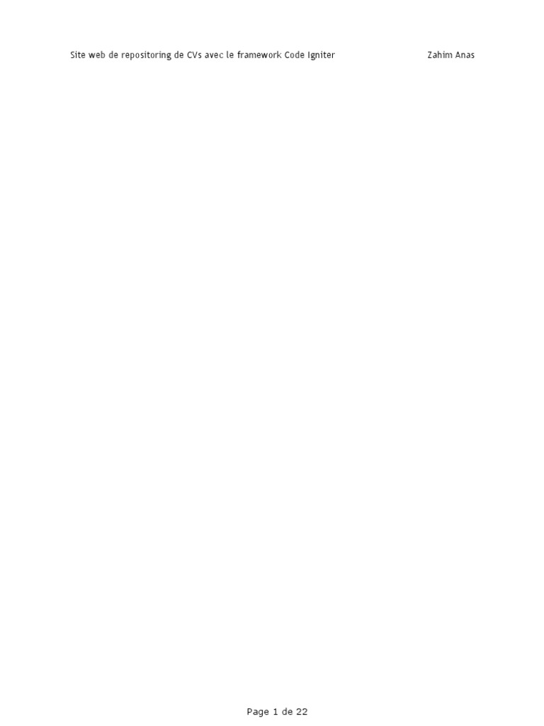 Rapport de Stage - Réalisation D'une Application Web Avec Le Framework Code Igniter | PDF | Ajax ...