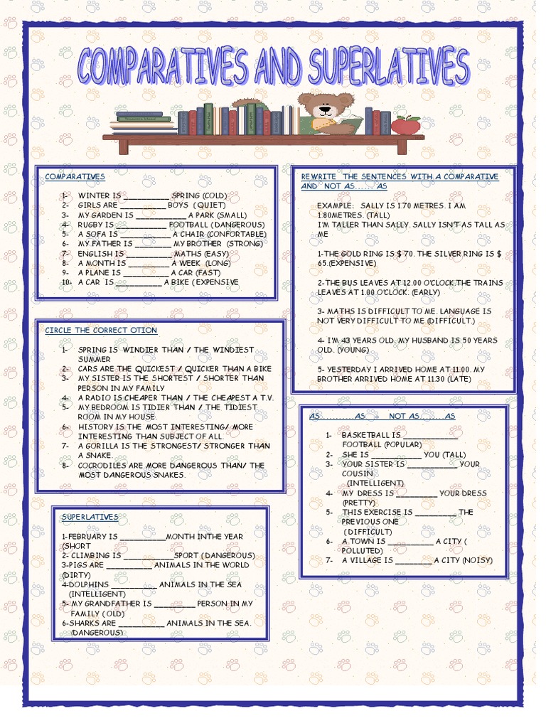 Comparatives and Superlatives Fun Activities Games 3546 | PDF ...