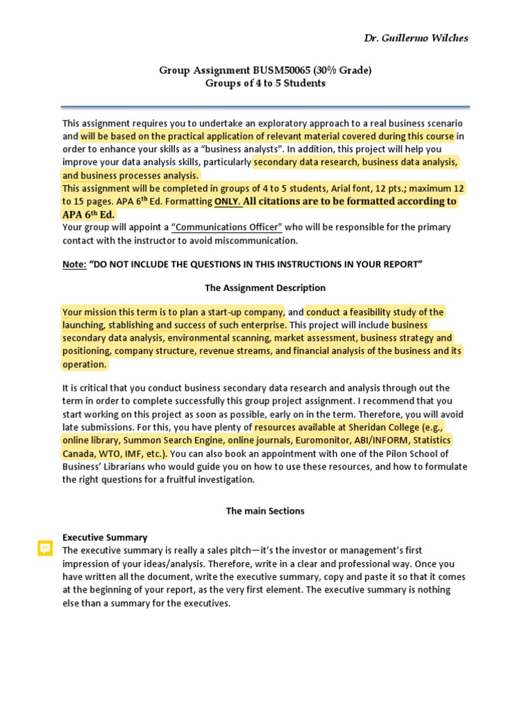Major Group Assignment-Instructions | PDF | Market (Economics) | Business