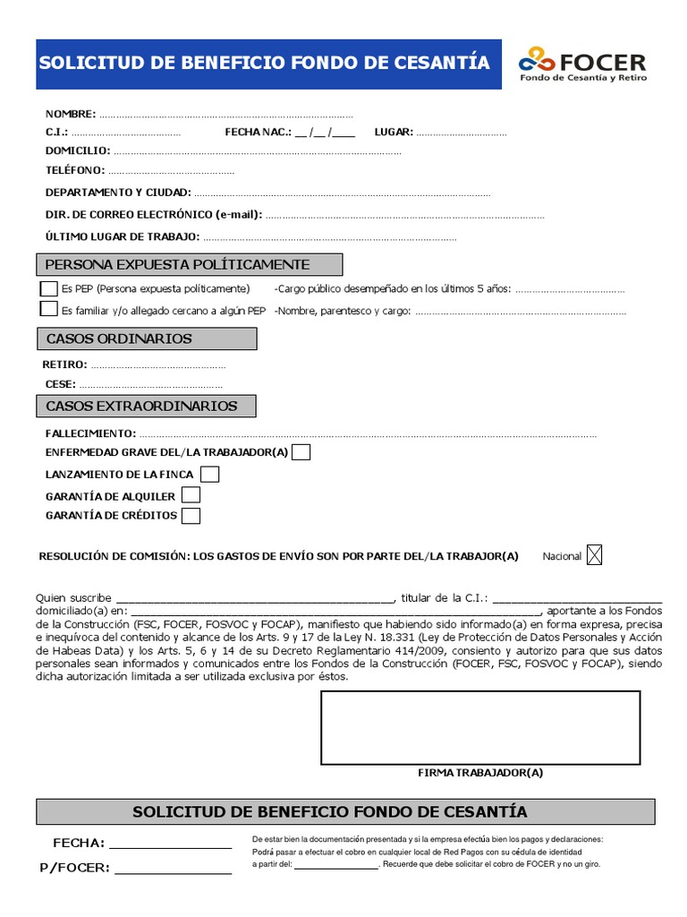 Formulario de Solicitud | PDF