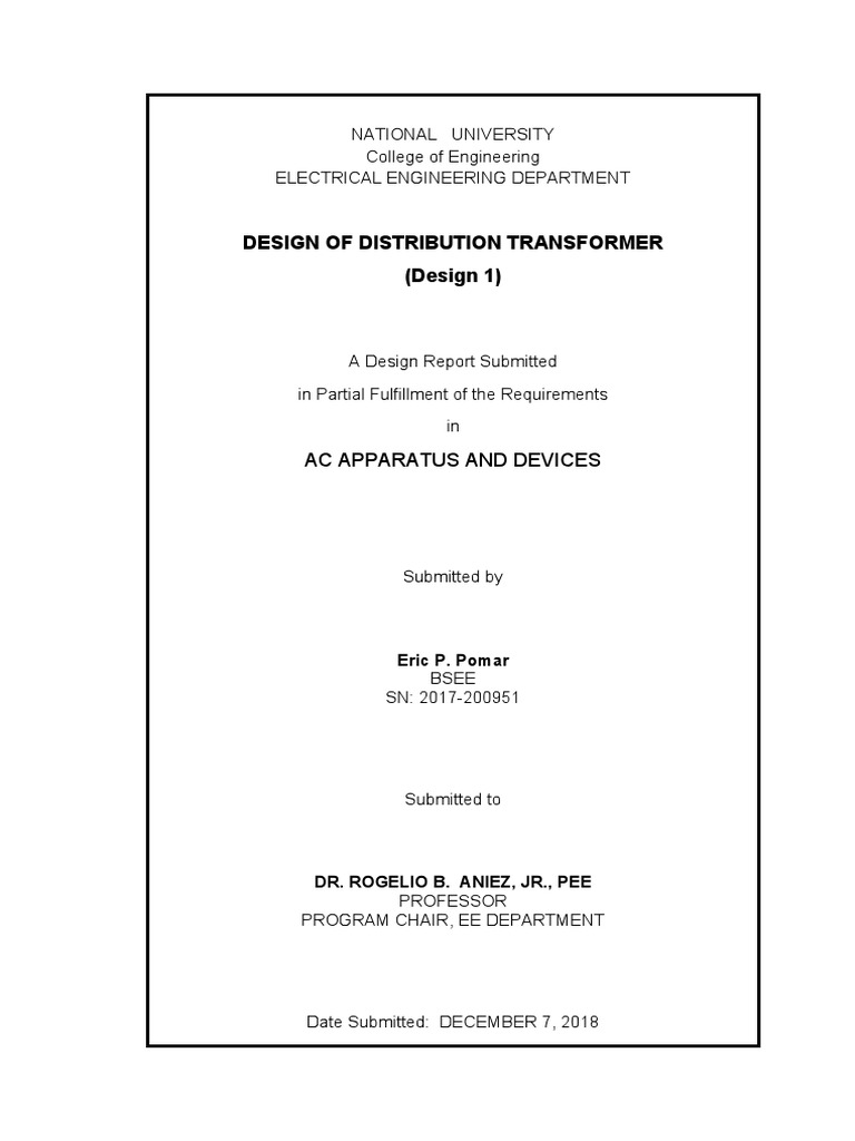 Final Draft Appa Design 1 | PDF | Transformer | Inductor