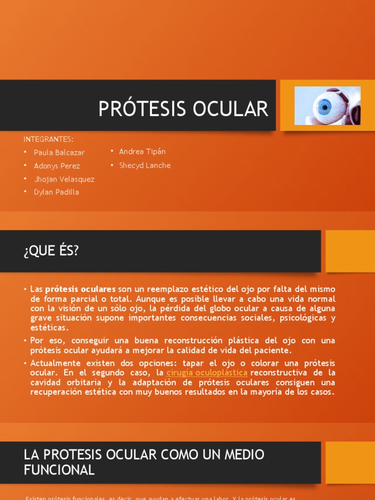 Tipos y Adaptación de Prótesis Oculares | PDF | Medicina CLINICA ...