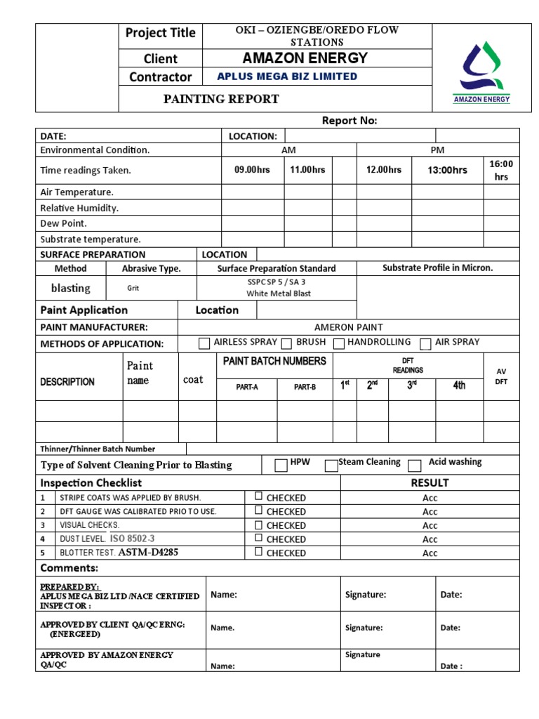 Aplus Coating Report Format | PDF | Paint | Procedural Knowledge