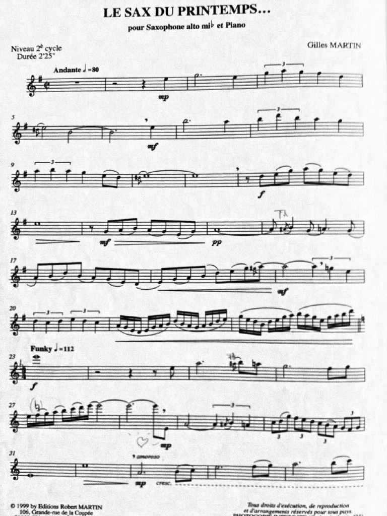 Sax - Printemps - Sax de Gilles MARTIN | PDF