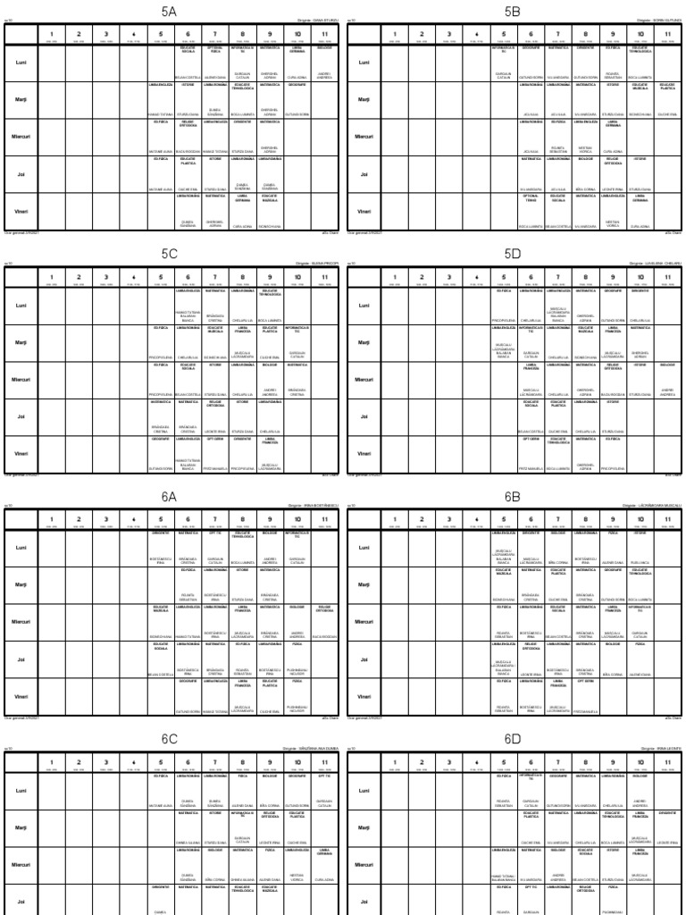 Orar Scoala 10 Elevi | PDF