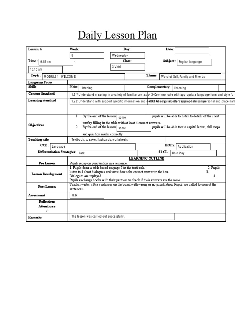 Resson Plan Year 3 | PDF | Lesson Plan | Human Nature