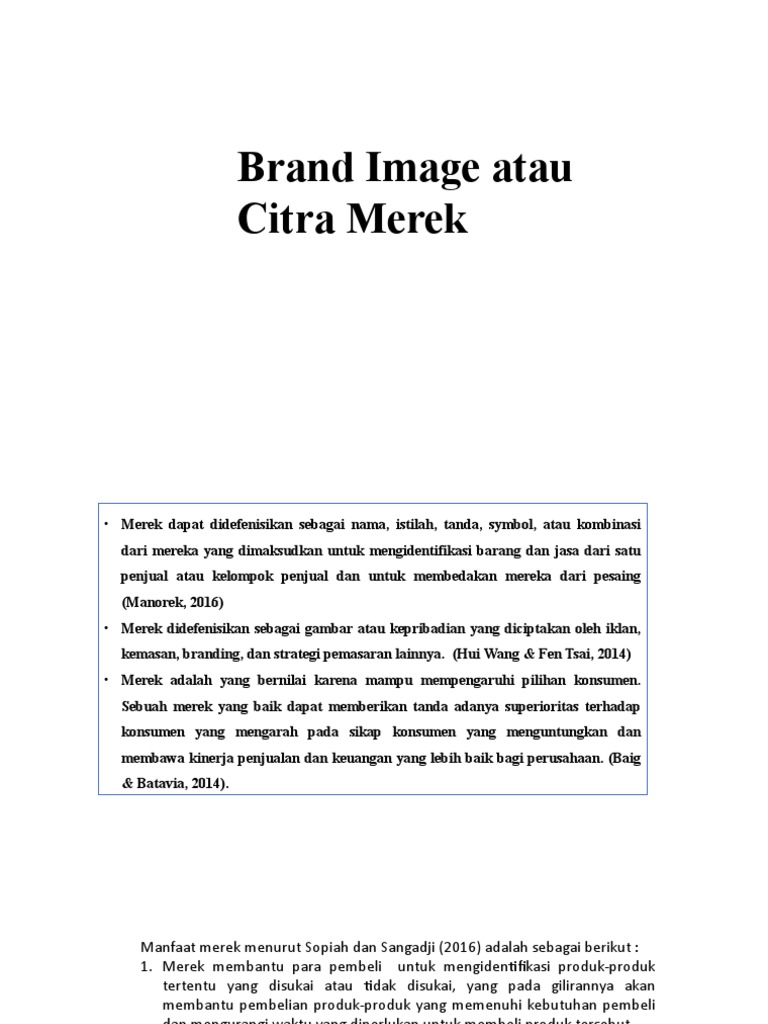 Pentingnya Citra Merek dalam Bisnis | PDF | Bisnis