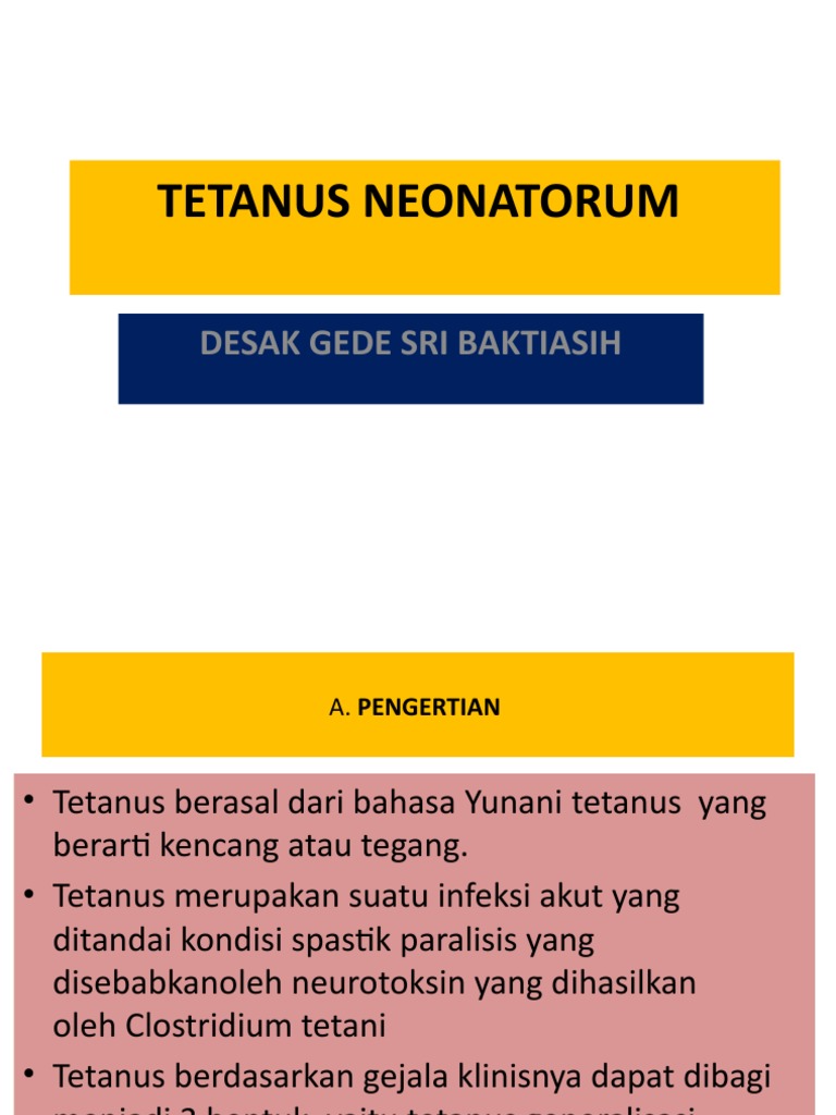 Gejala dan Penanganan Tetanus Neonatorum | PDF | Sains & Matematika