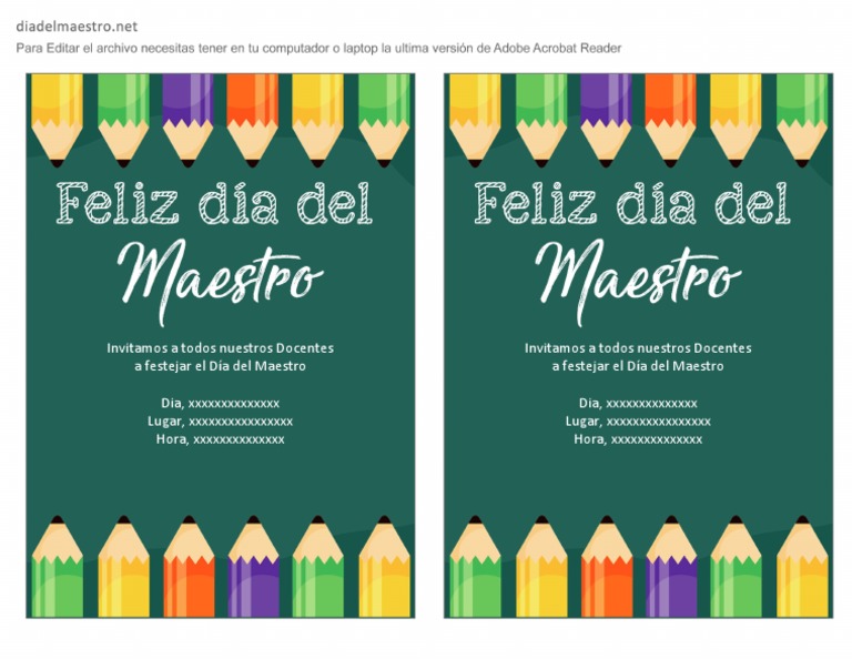 Invitaciones Dia Del Maestro 5 Pdf
