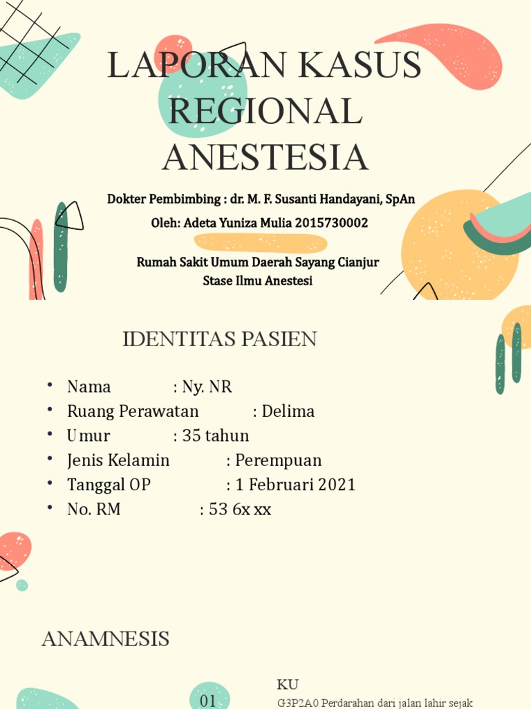 Lapkas Regional Anes Deta | PDF