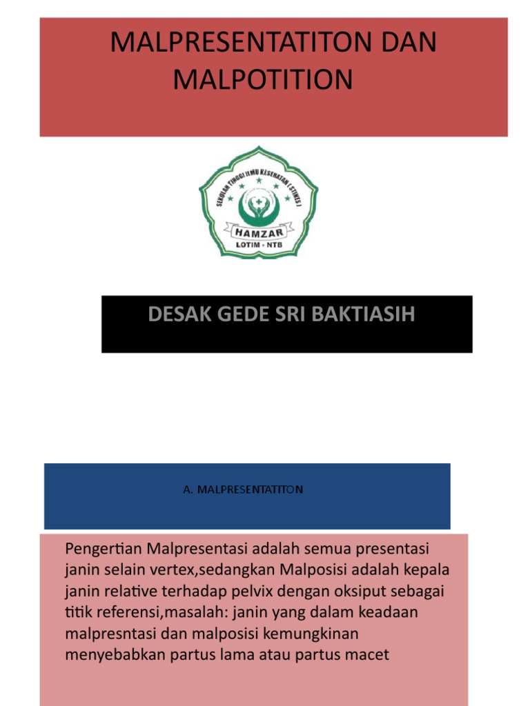 Malpresentasi Dan Malposisi | PDF | Kesehatan Holistik | Sains & Matematika