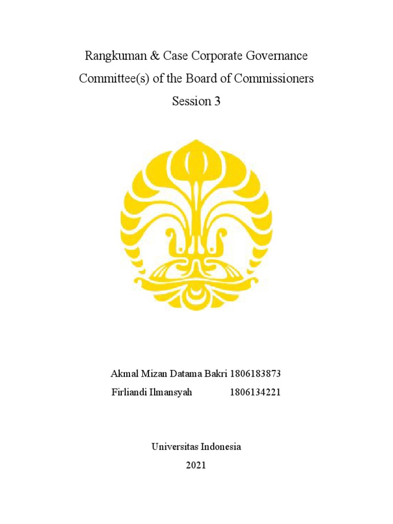 Rangkuman & Case Corporate Governance Committee(s) of The Board of Commissioners Session 3 | PDF
