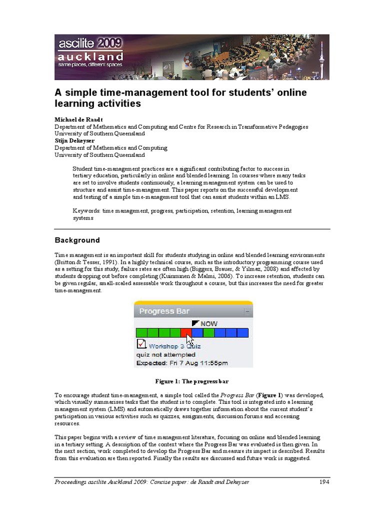 A Simple Time-Management Tool For Students' Online | PDF | Educational ...