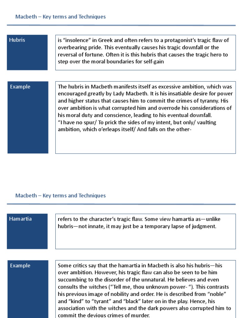 Macbeth Terminology PP T | PDF | Macbeth