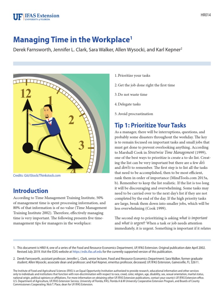 Managing Time in The Workplace: Tip 1: Prioritize Your Tasks | PDF ...